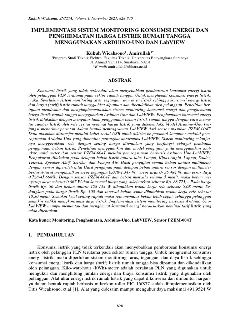 Ebt 41 13 Hal Implementasi Sistem Monitoring Konsumsi Energi Dan Penghematan Harga Listrik Pdf