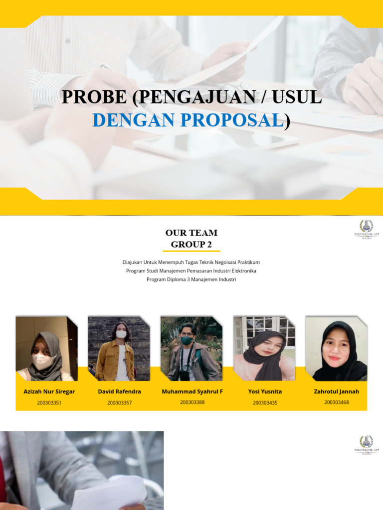 Kelompok 2 - MPIE4B - PROBE (Pengajuan Atau Usul Dengan Proposal | PDF