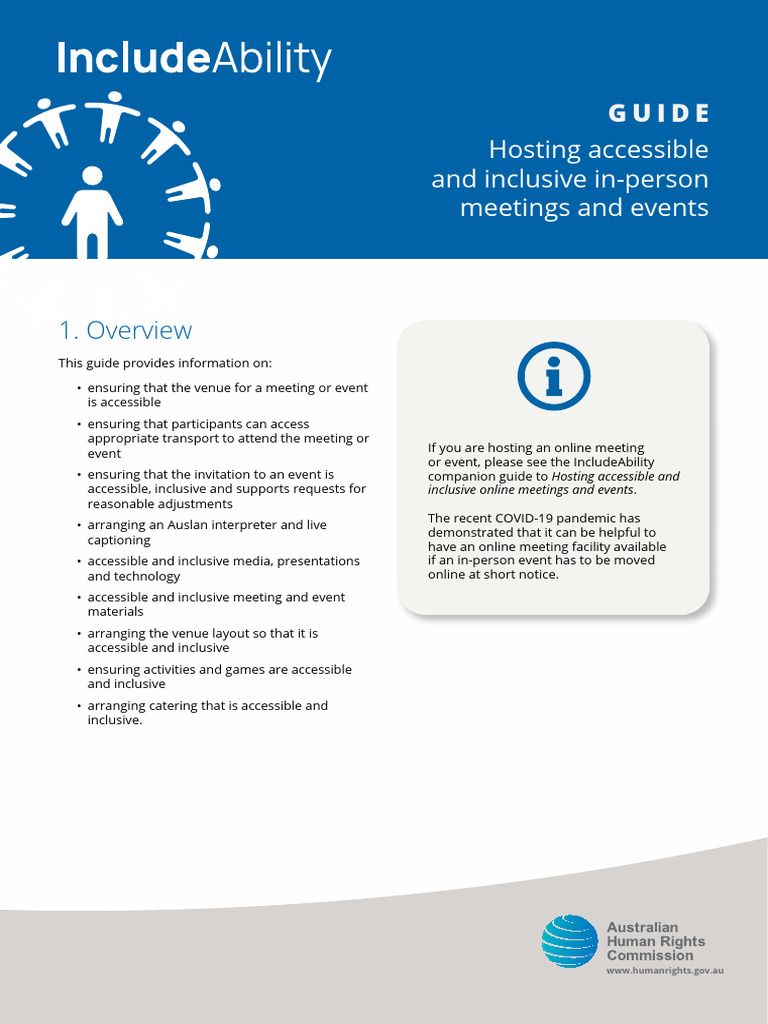 Includeability - Guide - Hosting Accessible and Inclusive In-Person ...