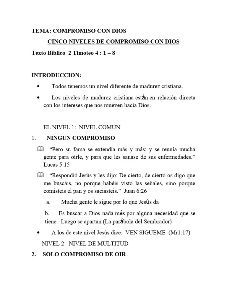 el compromiso con Dios | PDF | Jesús | Cristo (título)