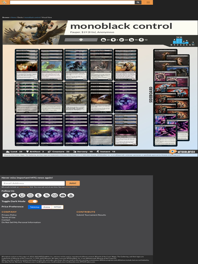 monoblack control Visual Deck View (1) | Download Free PDF | Wizards Of The Coast