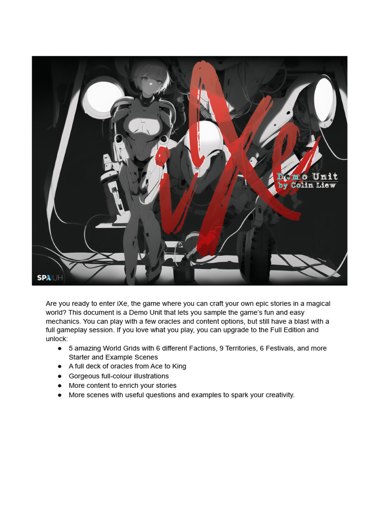 iXe Game Demo: Craft Your Epic Story | PDF | Narrative | Experience