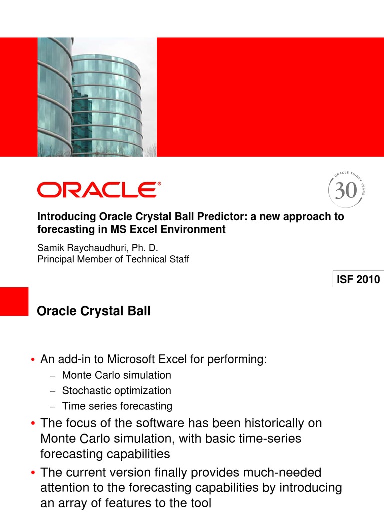 Oracle Crystal Ball Predictor Overview | PDF | Forecasting | Predictive ...