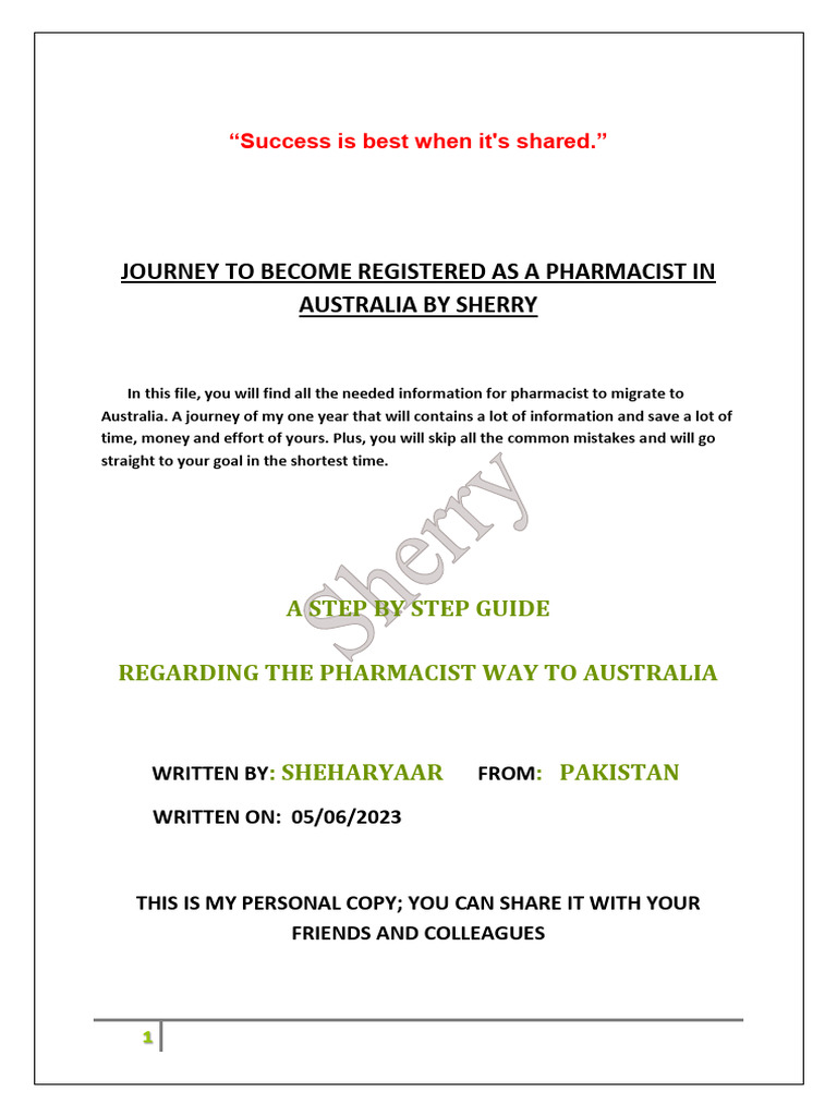 Journey To Become Registered As A Pharmacist in Australia by Sherry 2 ...