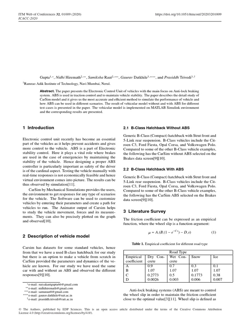 Electronic Stability Control Of Vehicles Pdf Anti Lock Braking