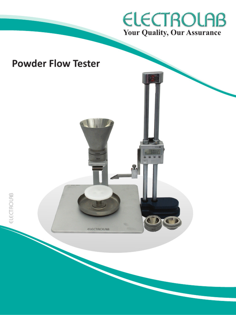 Flyer - Powder Flow Tester | PDF | Tablet (Pharmacy) | Physical Sciences