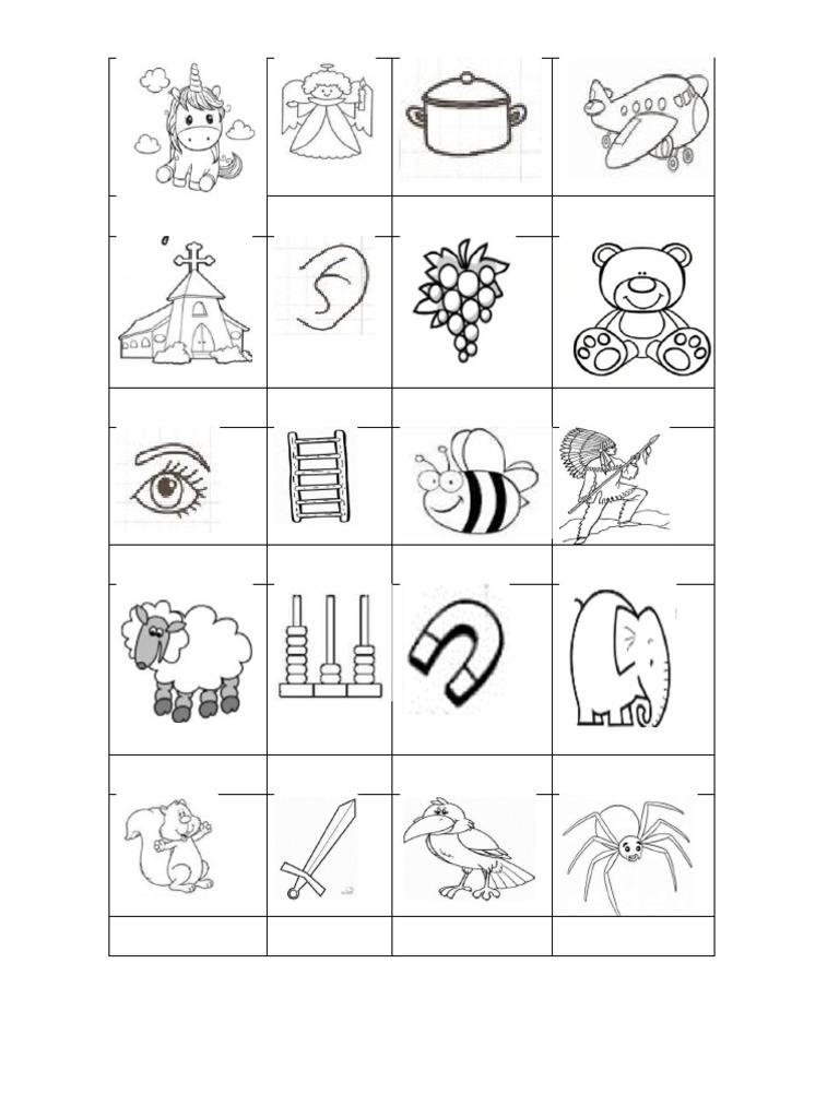 Actividad imagen objetos que inician con vocales | PDF