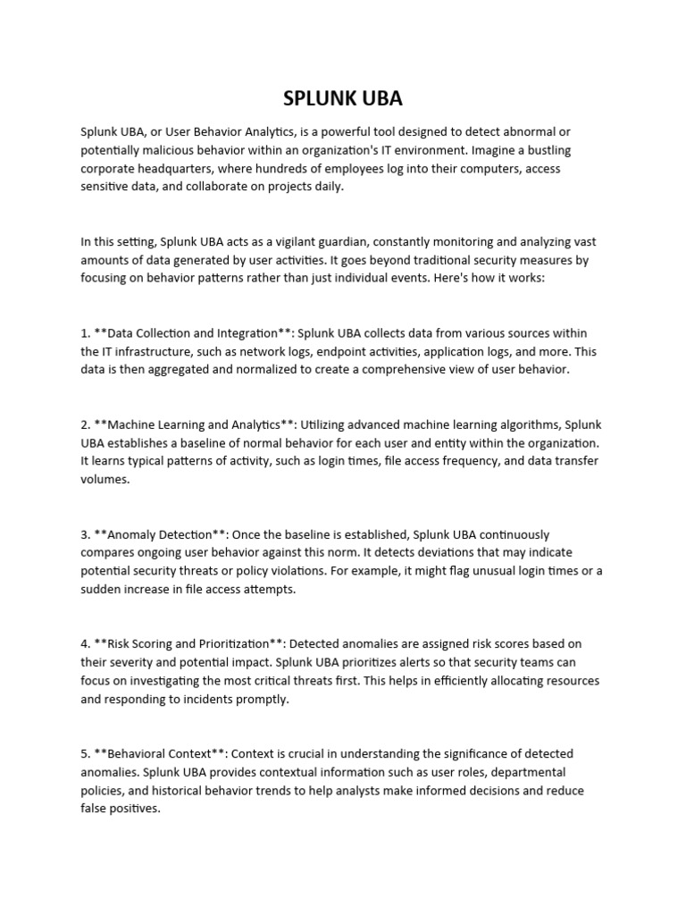 SPLUNK UBA | PDF | Computer Security | Security