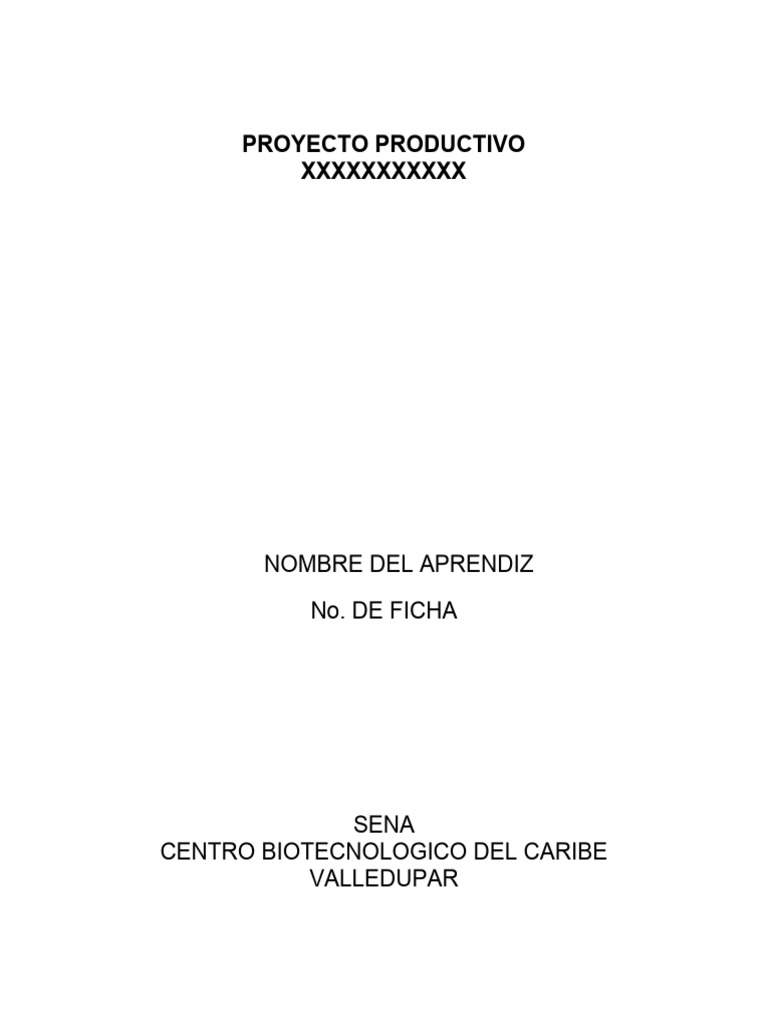 FORMATO MODELO PRESENTACIÓN PROYECTOS PRODUCTIVOS (1) | PDF