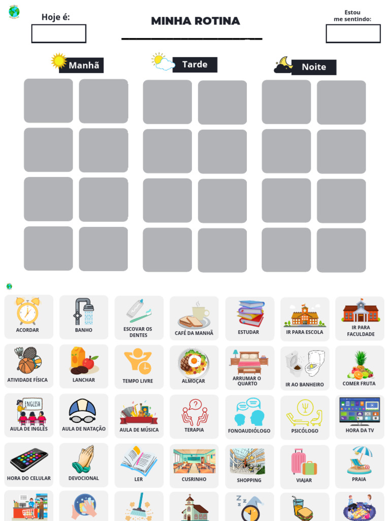 Quadro Rotina Escolar Adolescente | PDF