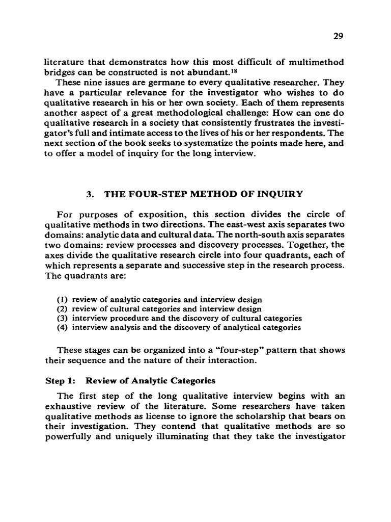 Capitulo 3 Mccracken | PDF | Qualitative Research | Methodology