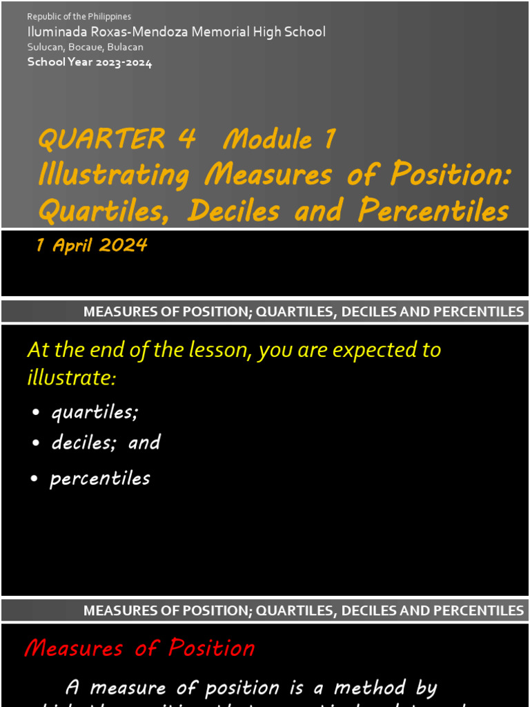 Measures of Position | PDF | Percentile | Quartile