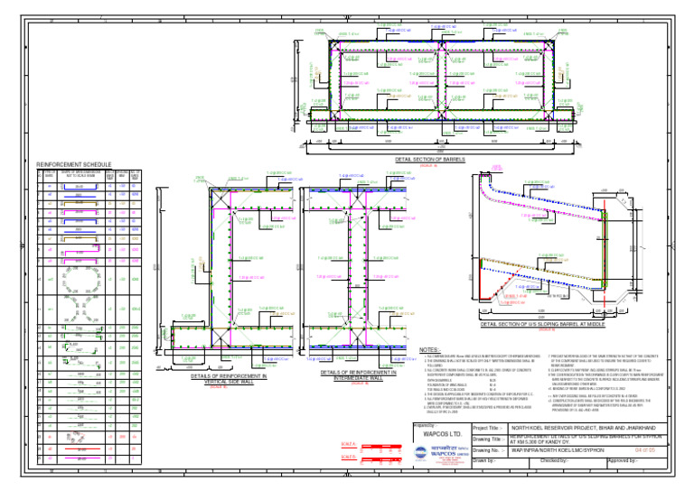 04 - Reinforcement Details of U-S Sloping Barrels For Syphon | PDF