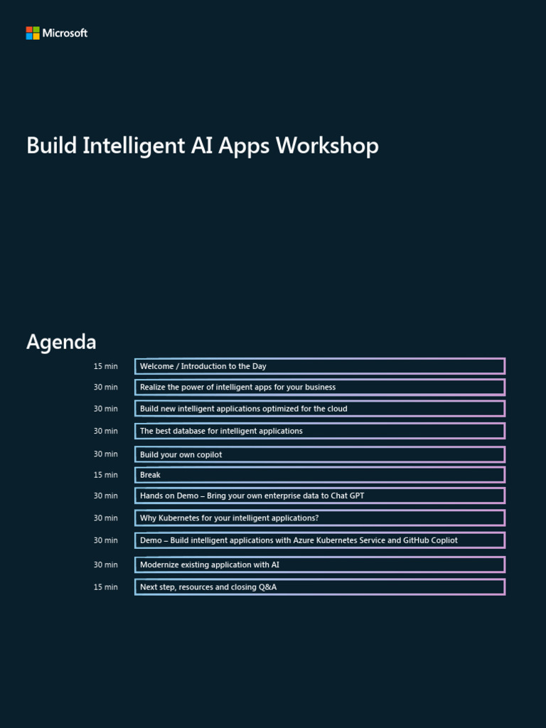 Build Intelligent AI Apps Workshop - L200 | PDF | Microsoft Azure ... Build Intelligent AI Apps Workshop - L200 | PDF | Microsoft Azure ...