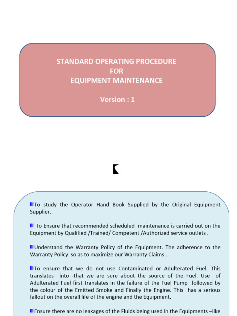 Sop Maintenance | Download Free PDF | Lubricant | Bearing (Mechanical)