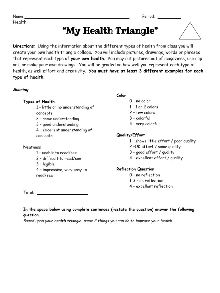 Create Your Own Health Triangle | PDF