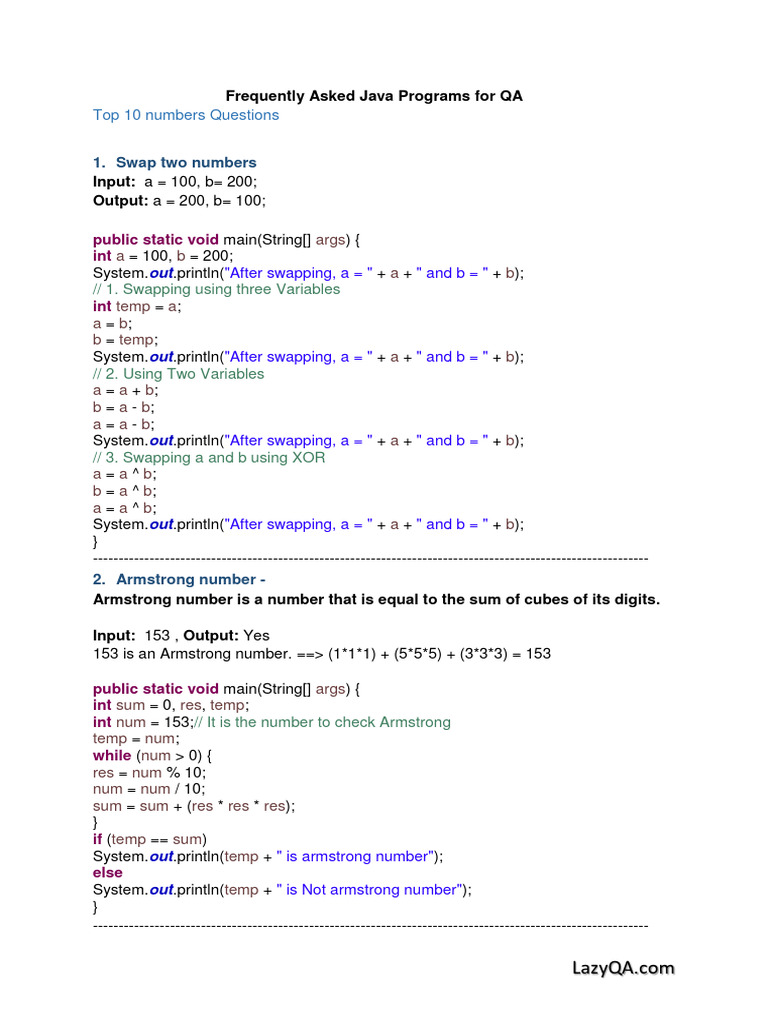 Java Prgms Pdf String Computer Science Computer Programming