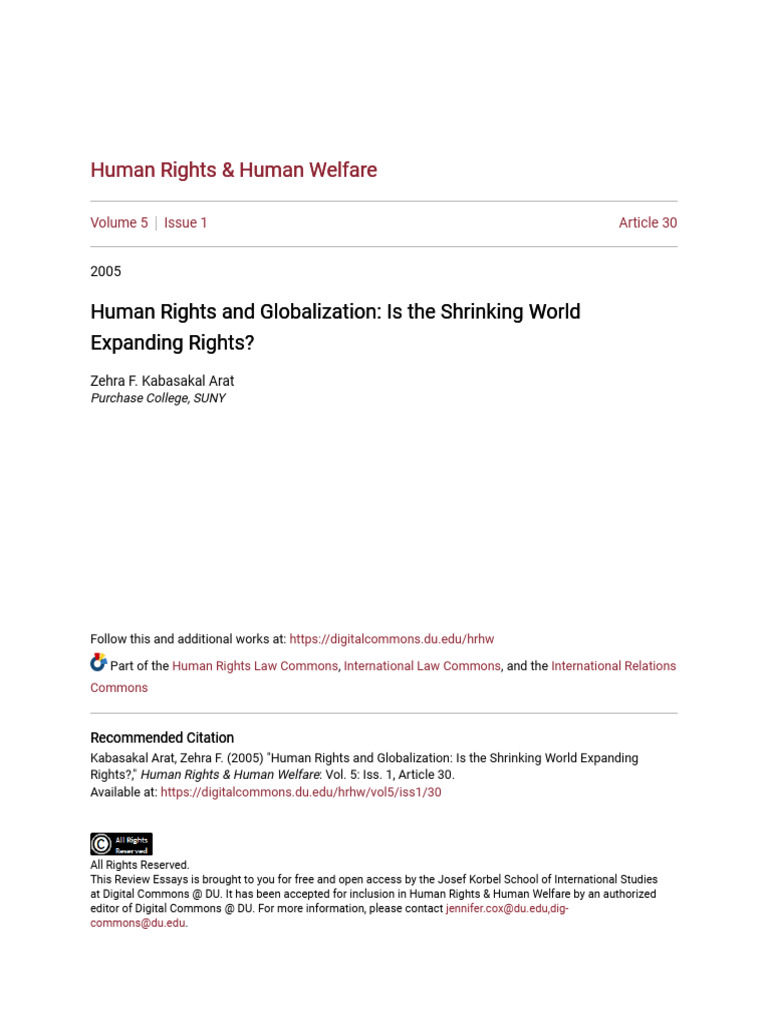 Human Rights and Globalization - Is The Shrinking World Expanding | PDF ...