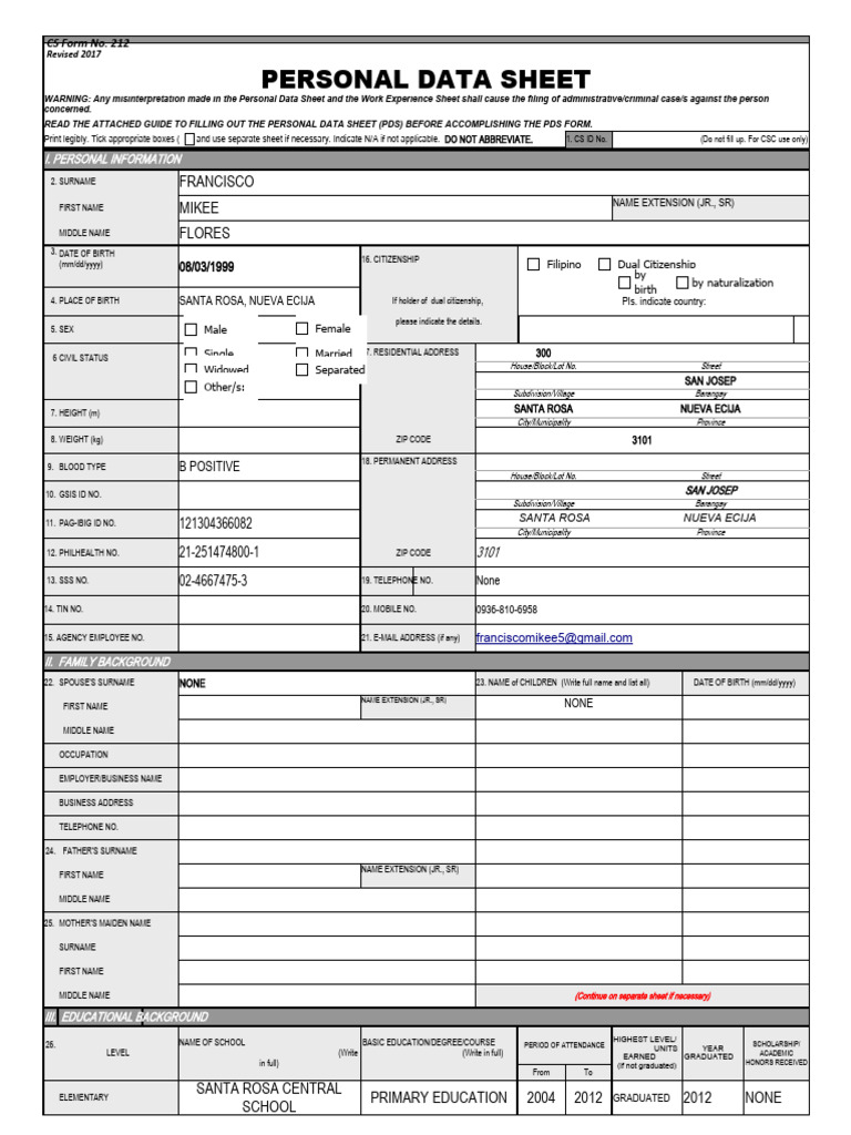 Pds Mikee .2019 | PDF | Identity Document | Government