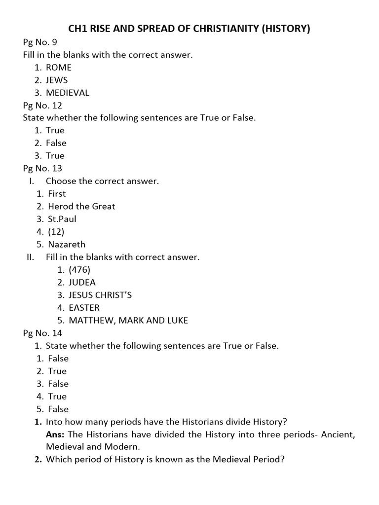 7HCH1 Rise and Spread of Christianity | PDF | Jesus | Ministry Of Jesus
