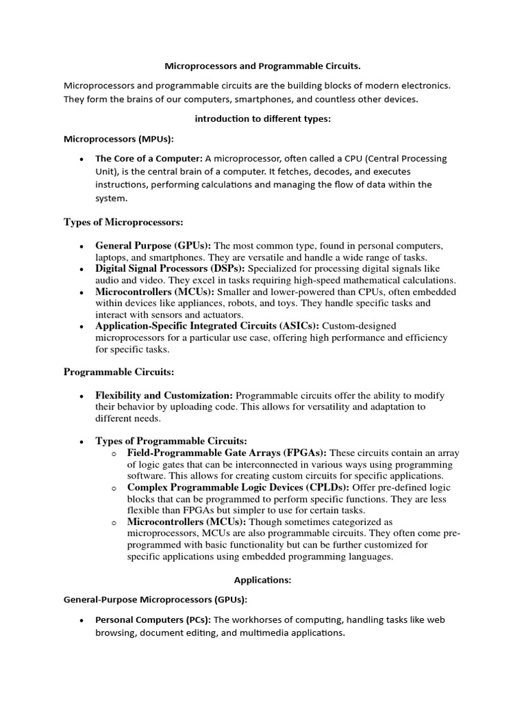 Microprocessors Pdf Central Processing Unit Microprocessor