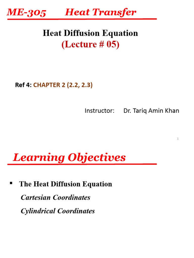 Lec - 05 Heat Diffusion Equation | PDF | Thermal Conduction | Heat
