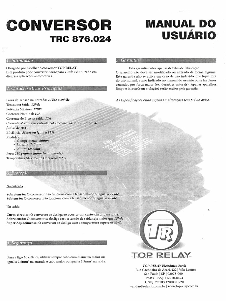 Manual Coversor TRC | PDF