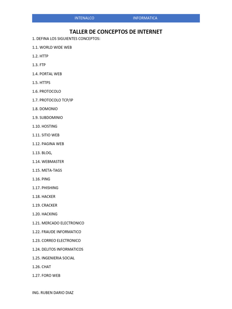 Taller de Conceptos de Internet - 2023 | PDF