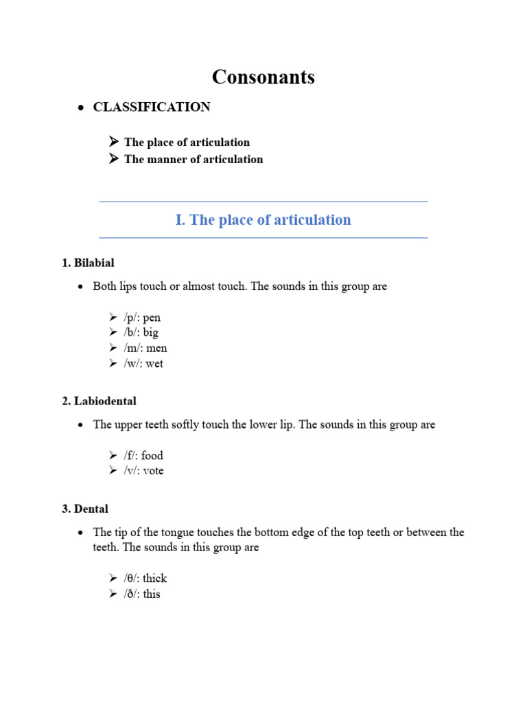 Consonants | Download Free PDF | Human Voice | Phonetics