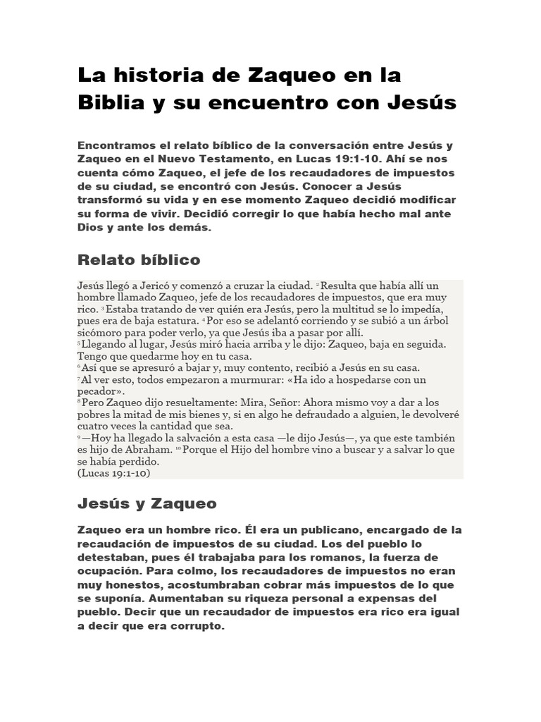 Jesus y Zaqueo | PDF | Creencia religiosa y doctrina