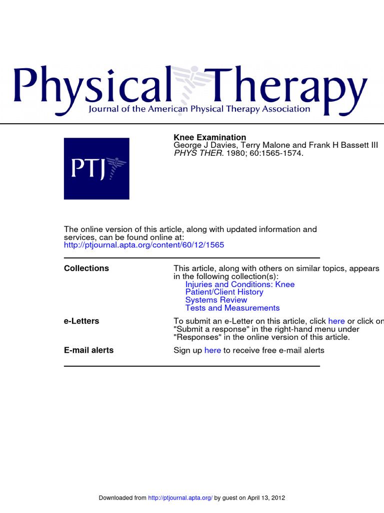 Knee Examination Pdf Anatomical Terms Of Motion Knee