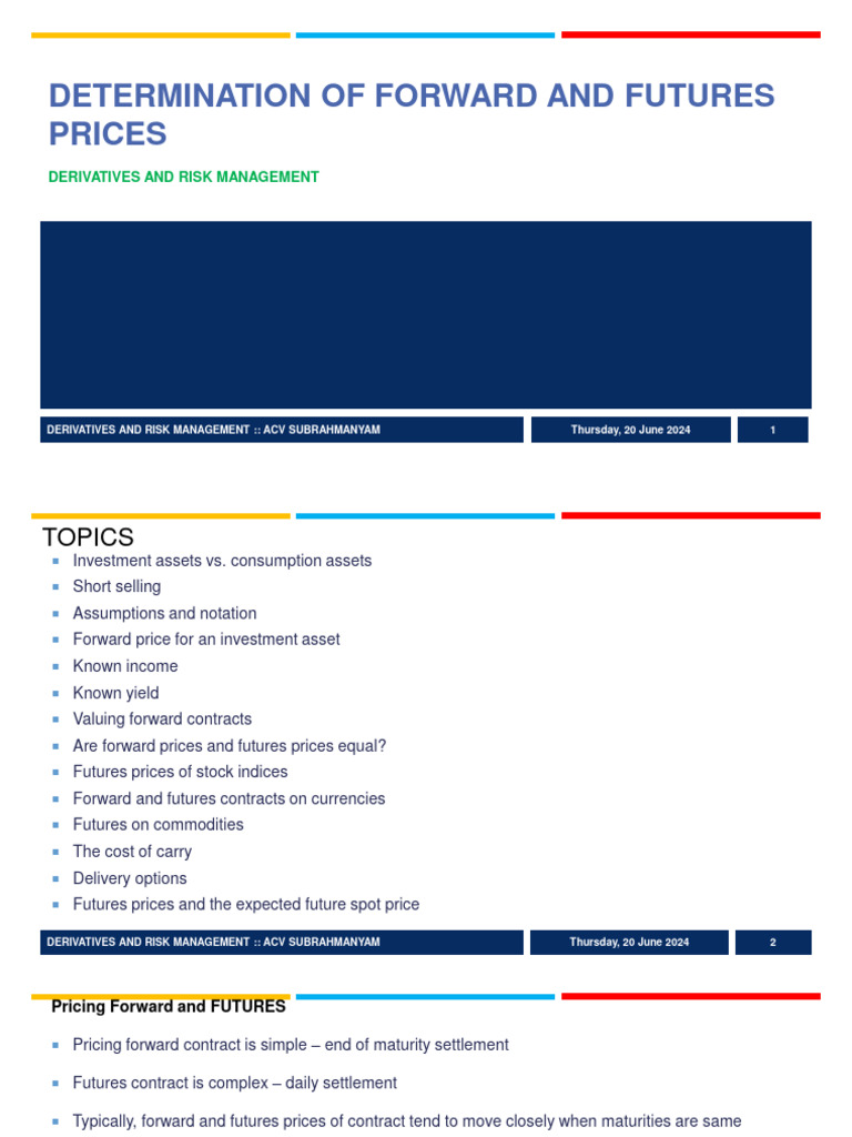 DRM - Determining Forward and Futures Prices | PDF | Futures Contract ...