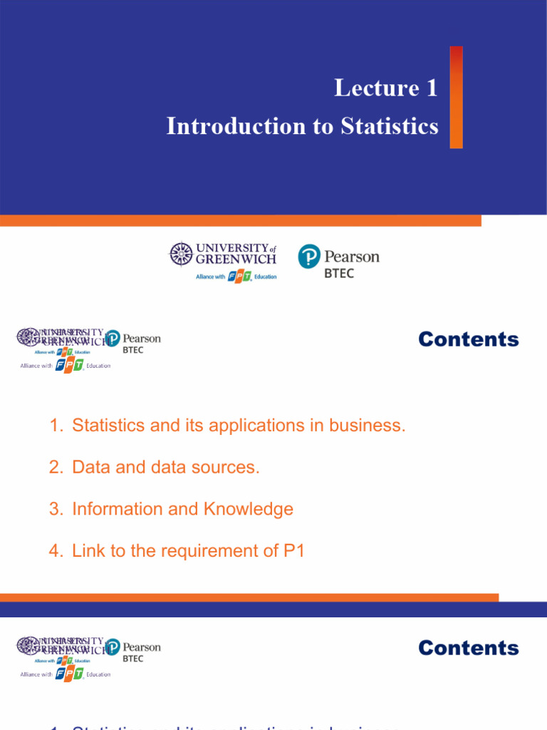 1 - Lecture 1 - Introduction To Statistics | PDF | Level Of Measurement | Statistics