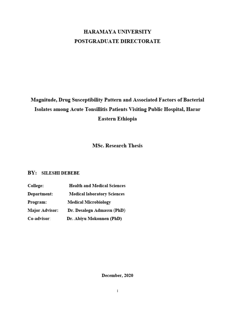 Sileshi (Thesis Final Draft) 2020-2021 | Download Free PDF | Antimicrobial Resistance ...