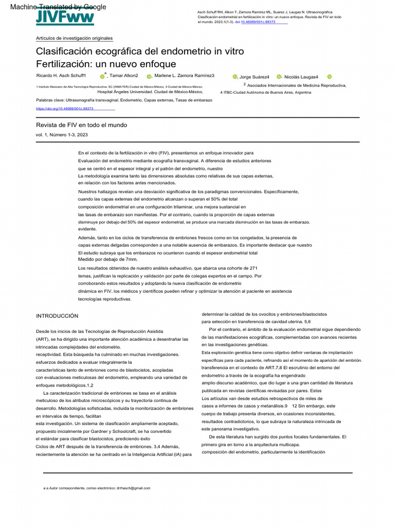 Ultrasonographic Endometrial Classification In In Vitro Fertilization A