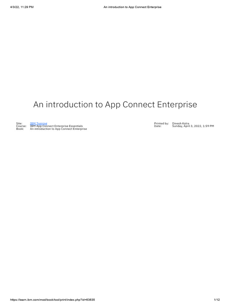 An Introduction To App Connect Enterprise | PDF | Cloud Computing | Platform As A Service