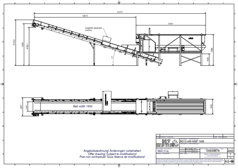BO13 MGF 1400 Assembly Drawing | PDF
