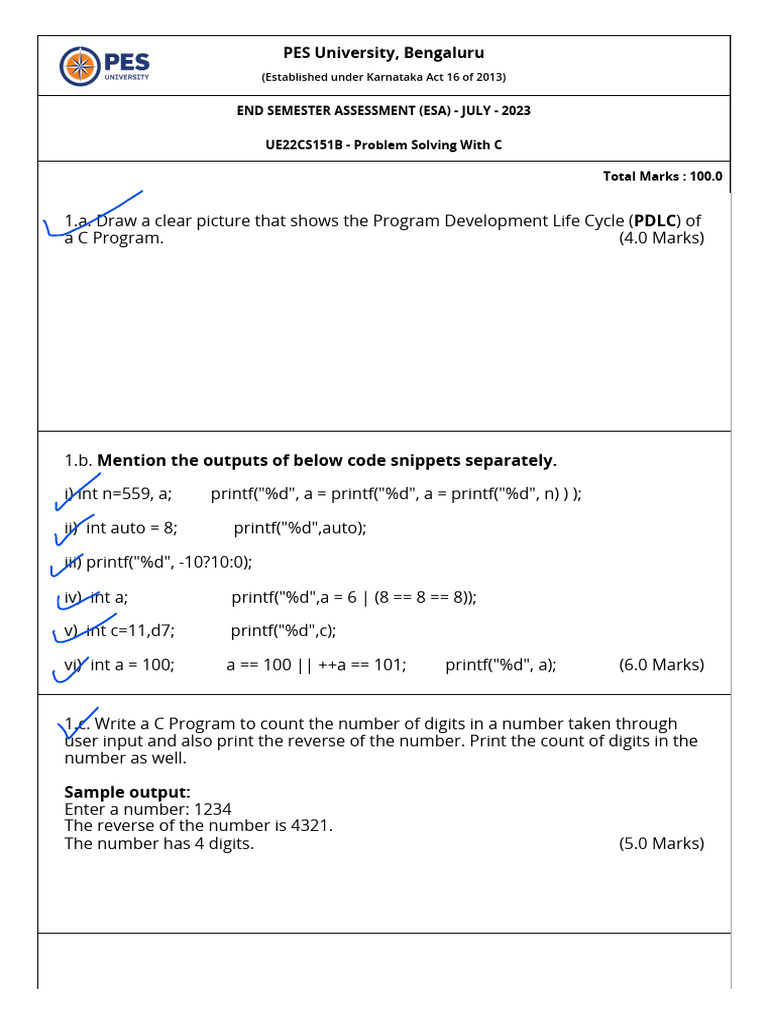 PES University, Bengaluru | PDF | Pointer (Computer Programming) | Software Engineering