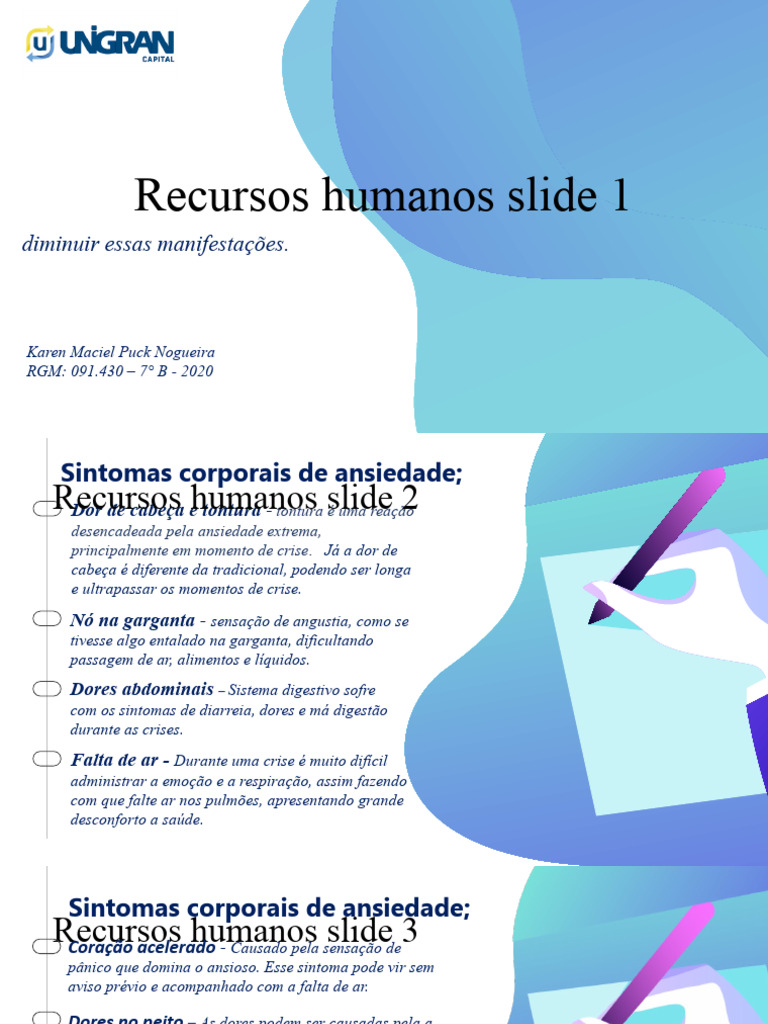 Slides Ansiedade Sandra p2 | PDF | Ansiedade | Estresse (Biologia)