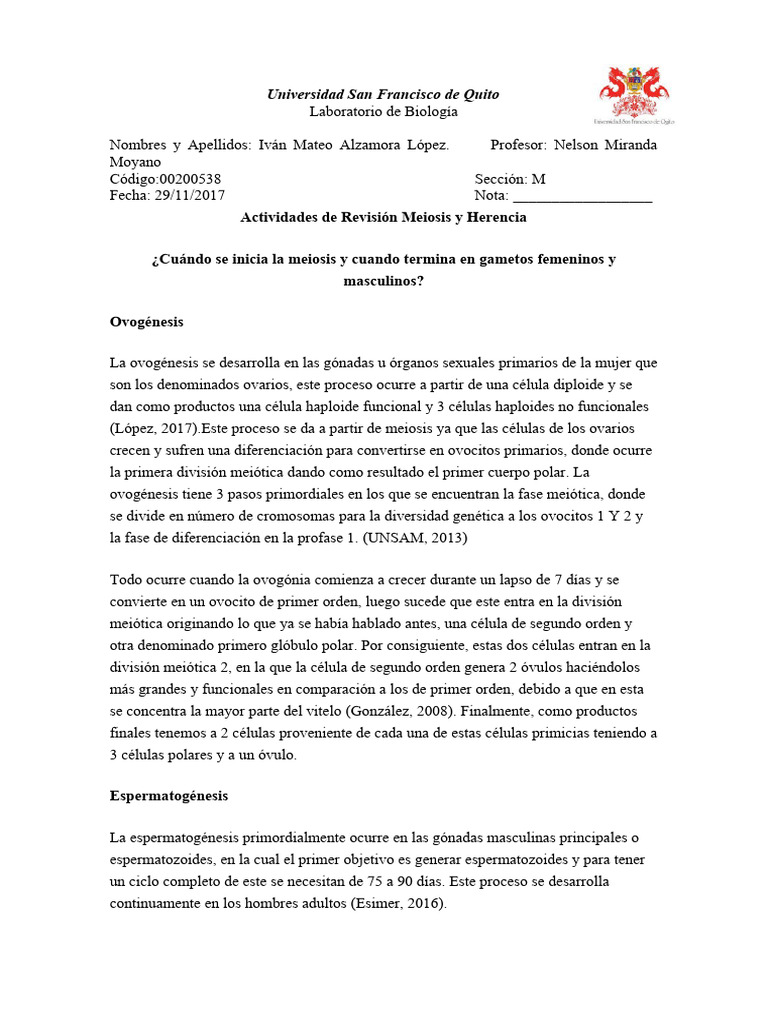 MUSHASHA INFORME | PDF | Mitosis | Sistema reproductivo