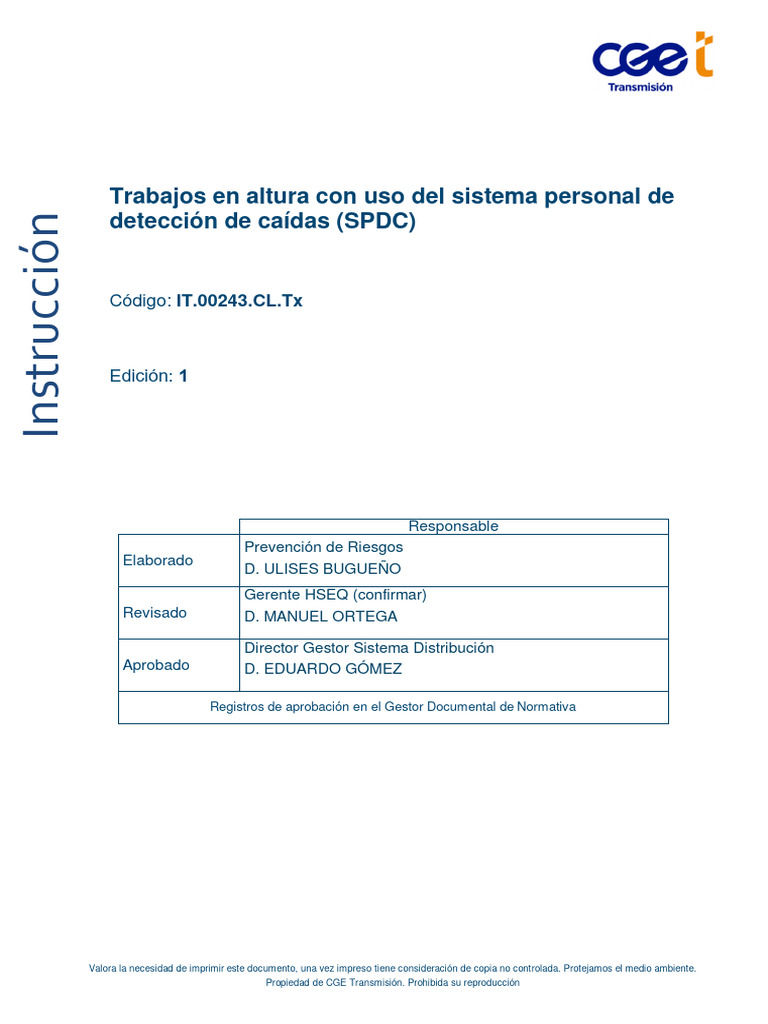 CGE - IT.00243.CL - TX Trabajos en Altura Con Uso de SPDC | PDF | Andamio | Grúa (máquina)