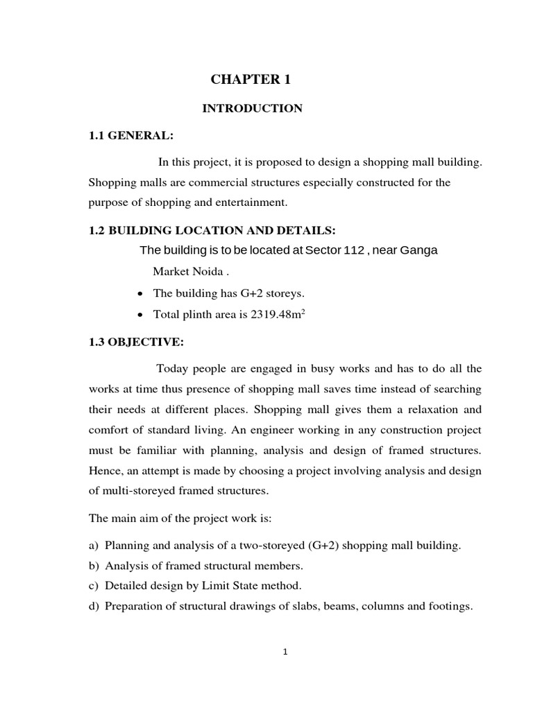 441685052-Shopping-Mall-Project-Report 1 | PDF | Beam (Structure) | Stairs