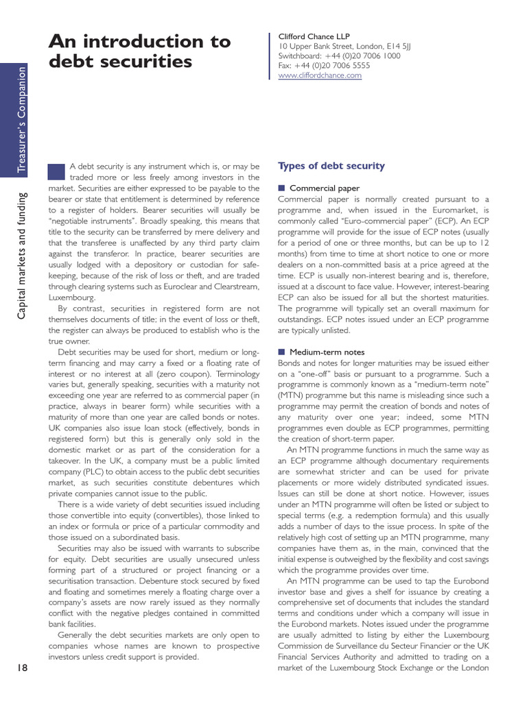 Debt Securities | PDF | Securities (Finance) | Bonds (Finance)