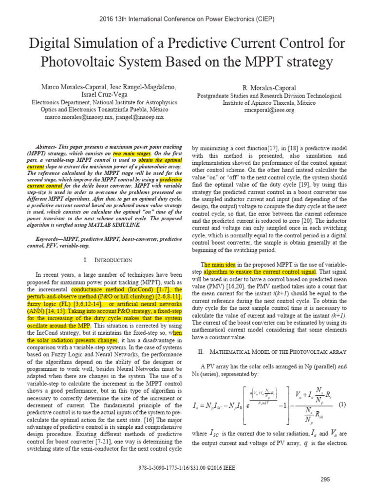 Algoritma Predictive Current MPPT | PDF | Computer Engineering | Electric Power
