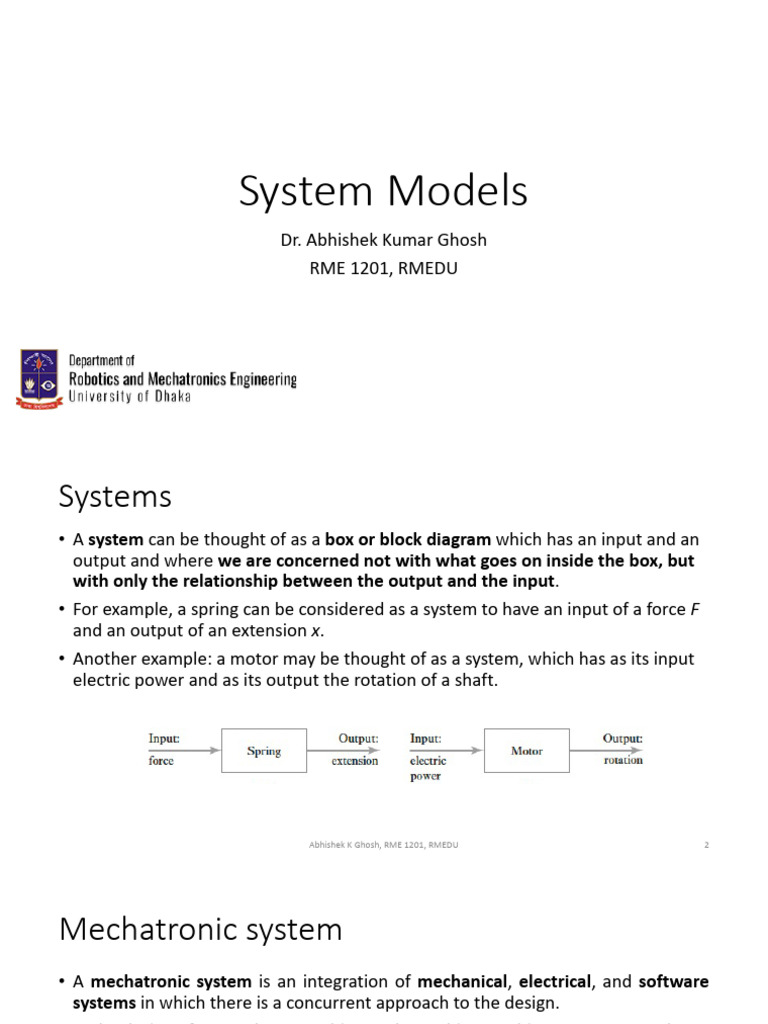 System Models-1 | PDF | Electric Motor | Feedback