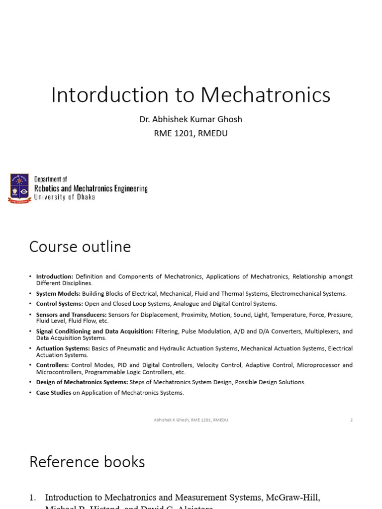 Introduction to Mechatronics Overview | PDF | Mechatronics | Actuator