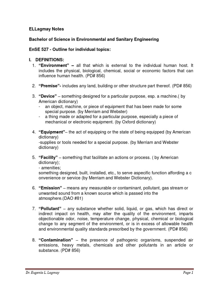 ELL - NuOutline For Individual Topics | PDF | Waste | Water Pollution