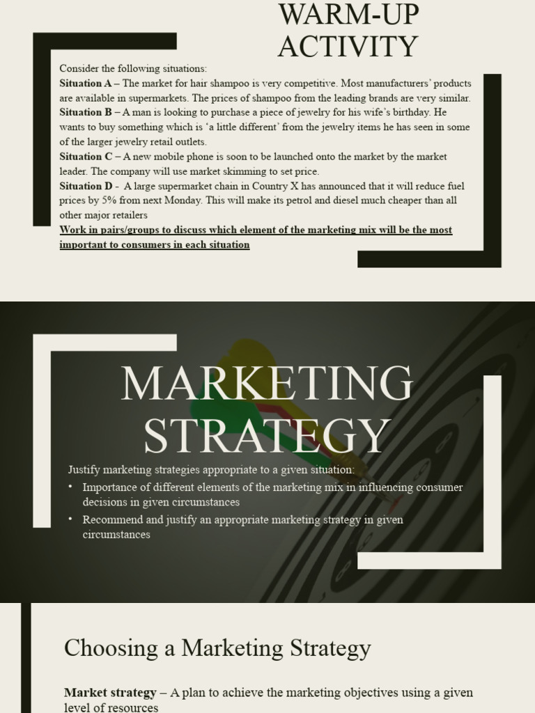 Choosing A Marketing Strategy | PDF | Marketing | Sales