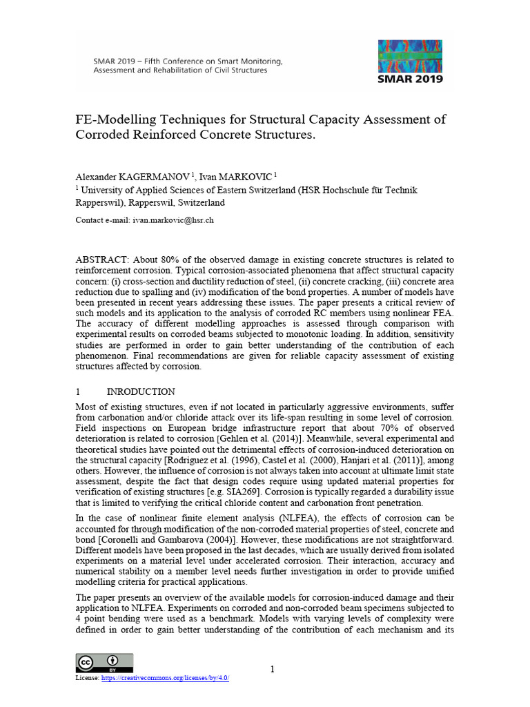 Modelling Techniques For Structural Capacity Assessment Of Corroded Reinforced Concrete