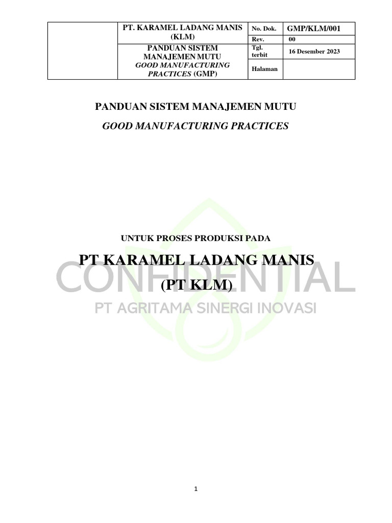 Manual Mutu - CPPOB (Level 1) | PDF